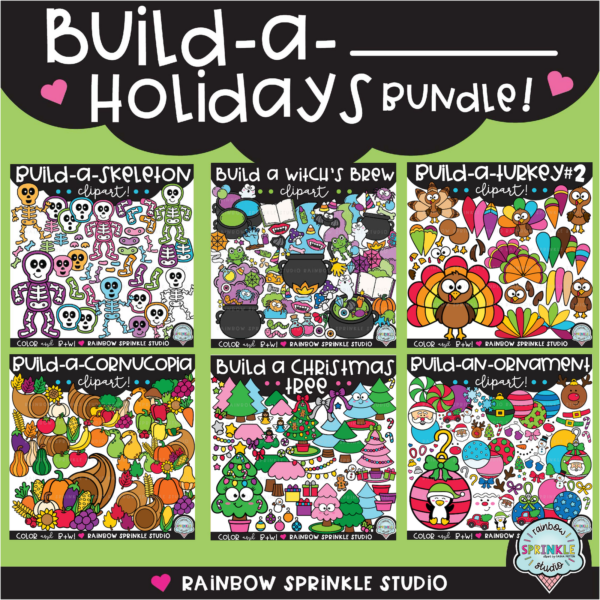 Build-a-___ Holidays Clipart Super Bundle! - Rainbow Sprinkle Studio