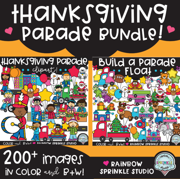 Thanksgiving Parade Clipart Bundle - Rainbow Sprinkle Studio
