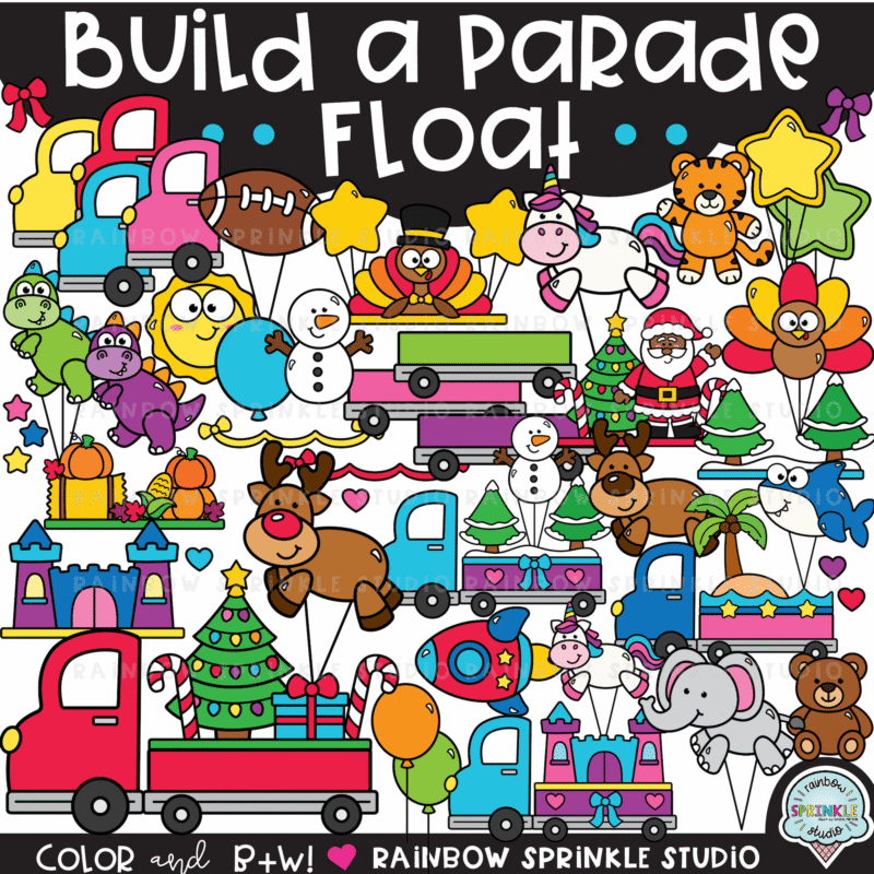 Build a Parade Float Clipart! - Rainbow Sprinkle Studio
