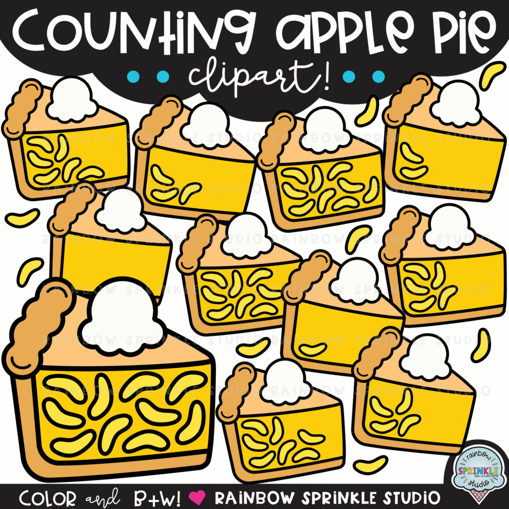 Counting Apple Pie Clipart Set! - Rainbow Sprinkle Studio