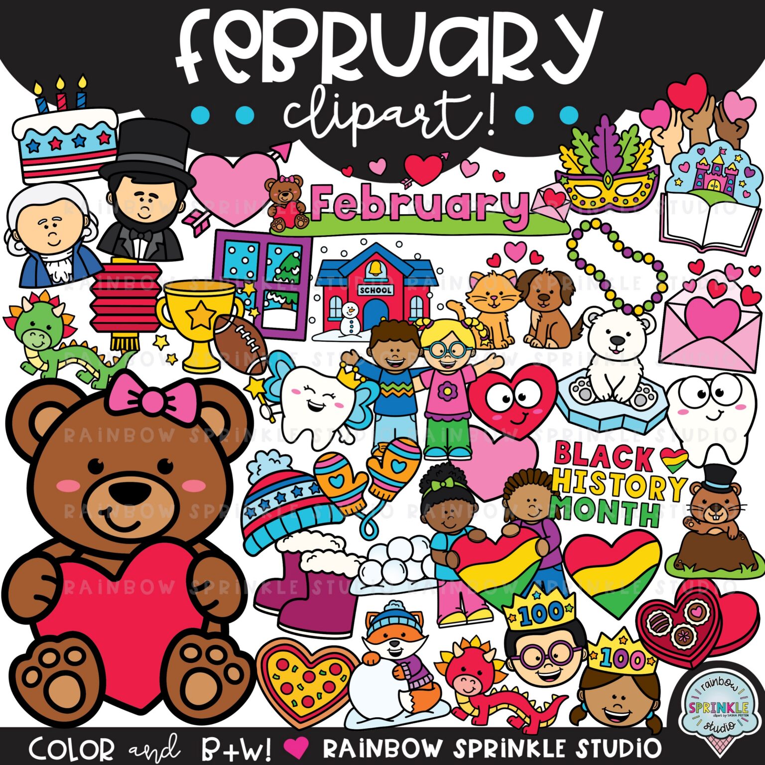Months of the Year Clipart SUPER Bundle! - Rainbow Sprinkle Studio