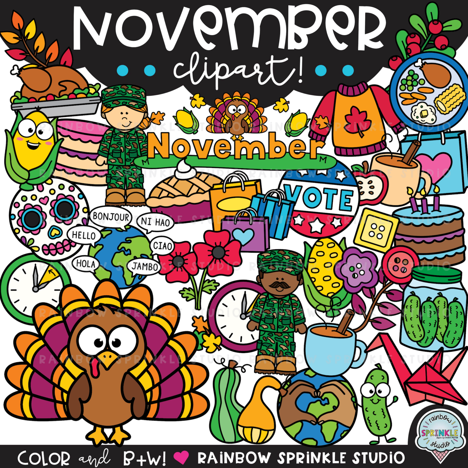 Months of the Year Clipart SUPER Bundle! - Rainbow Sprinkle Studio