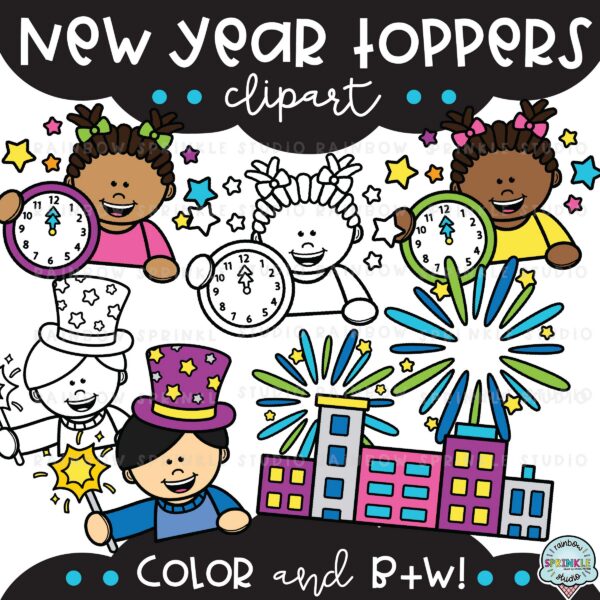 Happy New Year Clipart Bundle! - Rainbow Sprinkle Studio