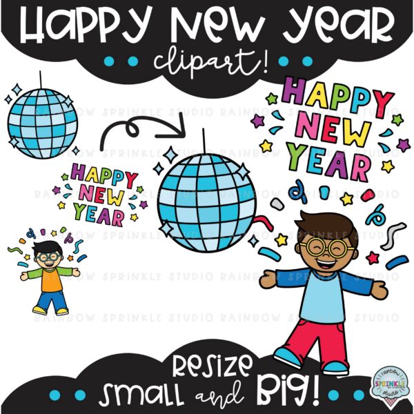 Happy New Year Clipart Bundle! - Rainbow Sprinkle Studio