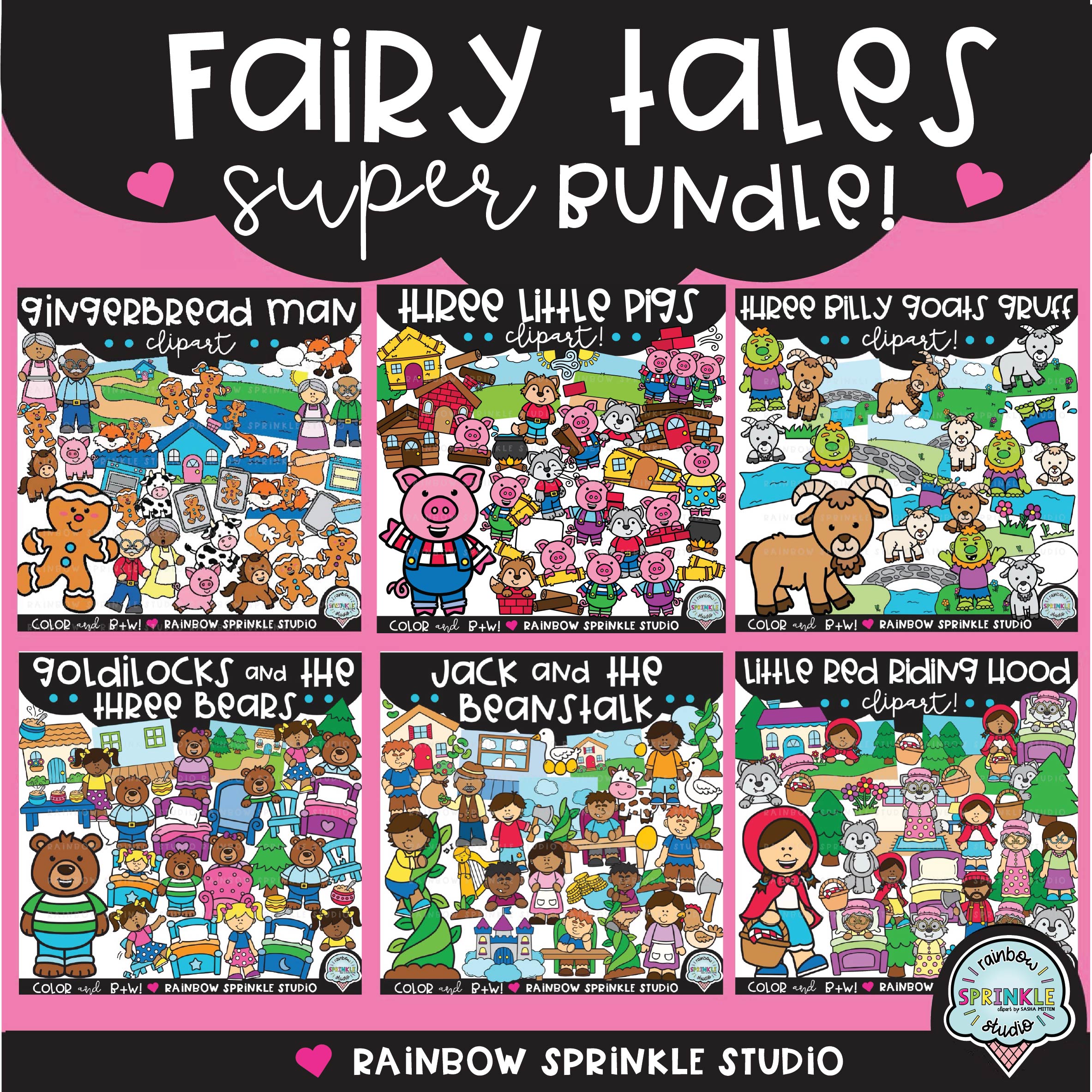 Fairy Tales Clipart Super Bundle! - Rainbow Sprinkle Studio