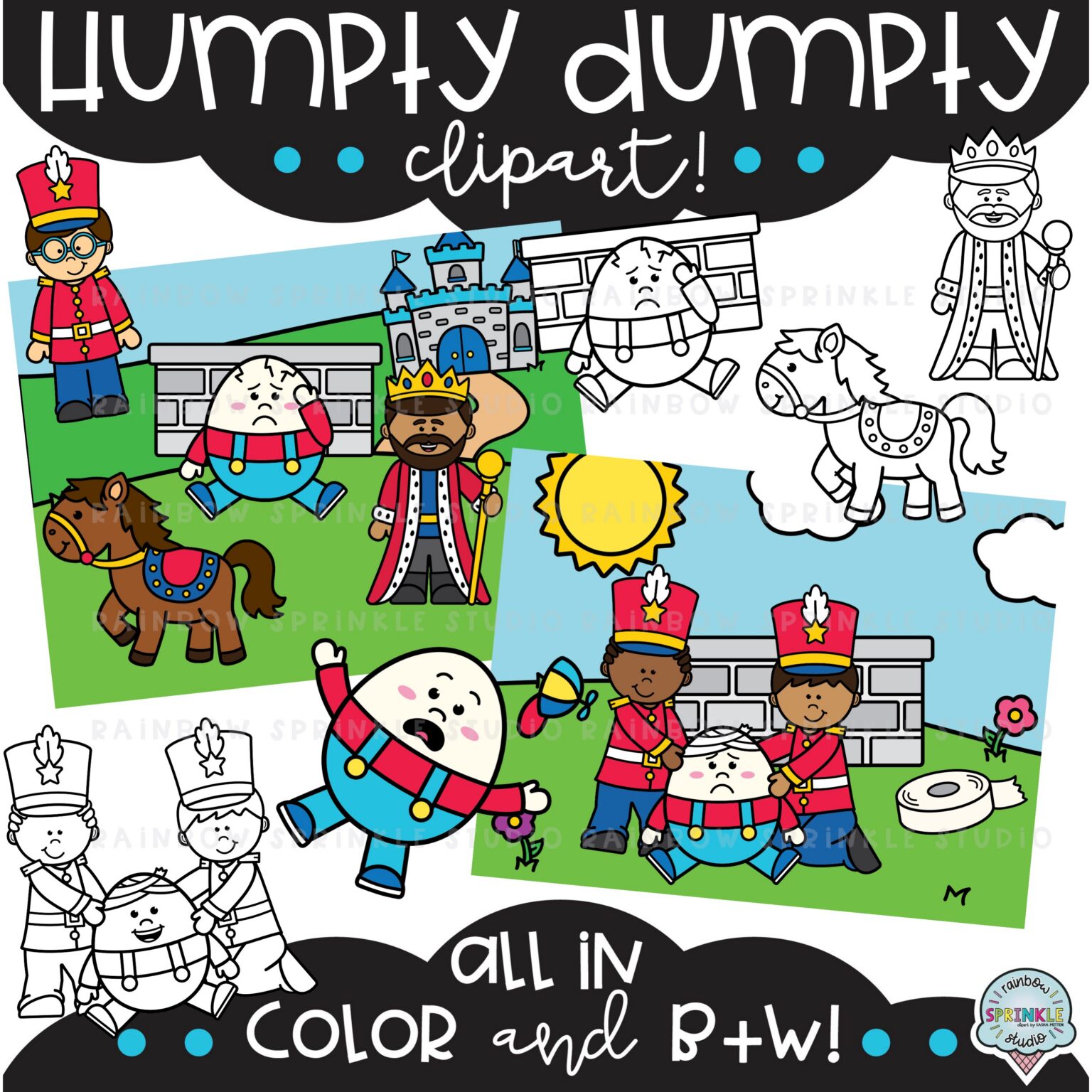 Humpty Dumpty Clipart Set!! - Rainbow Sprinkle Studio