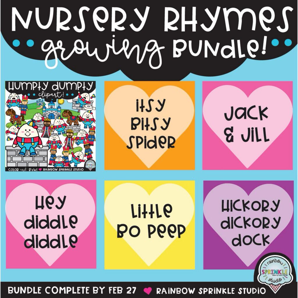 Nursery Rhymes Clipart GROWING Bundle! - Rainbow Sprinkle Studio