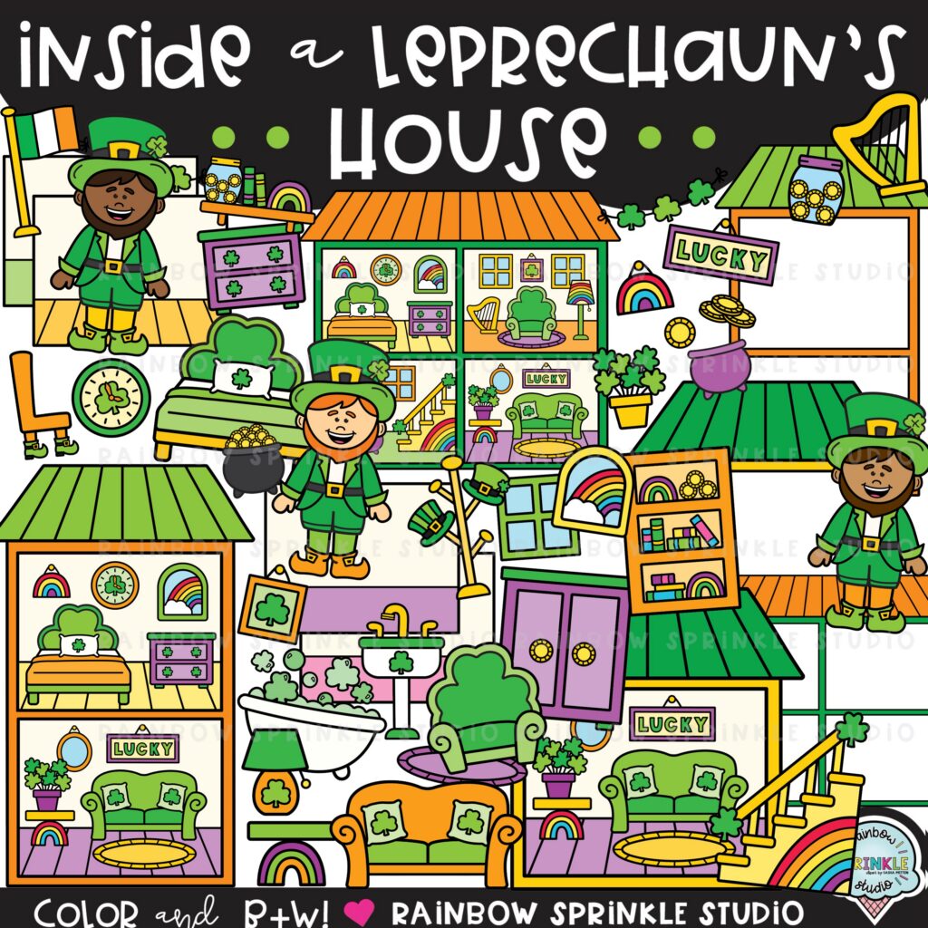 Inside a Leprechaun's House Clipart! - Rainbow Sprinkle Studio