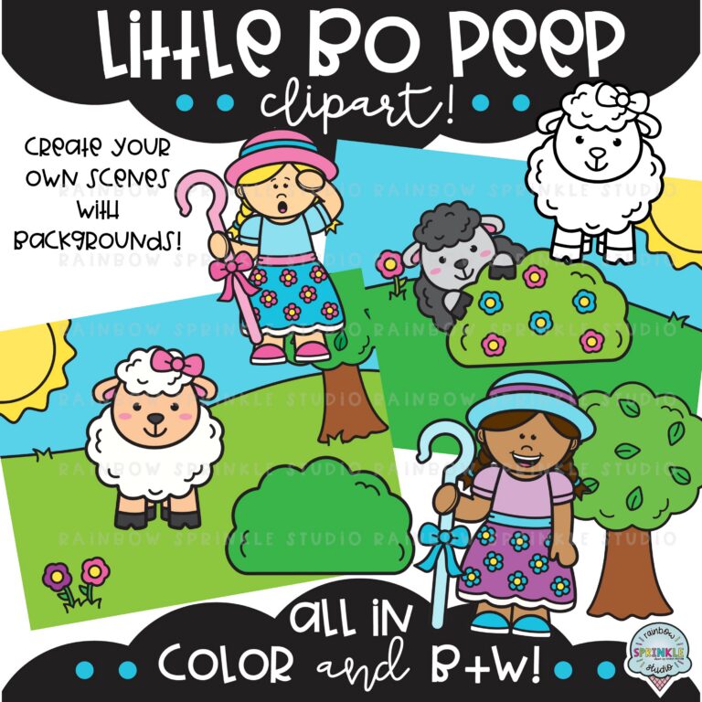 Little Bo Peep Clipart Set!! - Rainbow Sprinkle Studio
