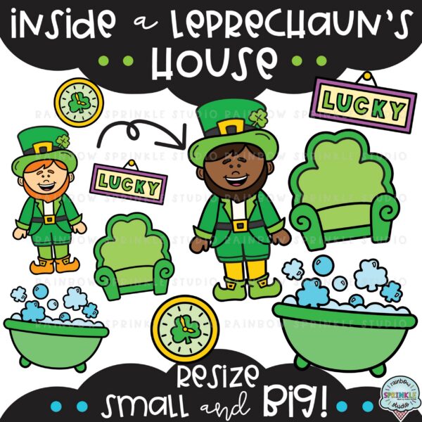 Inside a Leprechaun's House Clipart! - Rainbow Sprinkle Studio