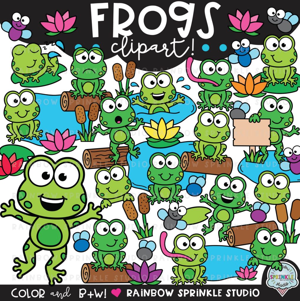 Frogs Clipart Mega Set! - Rainbow Sprinkle Studio