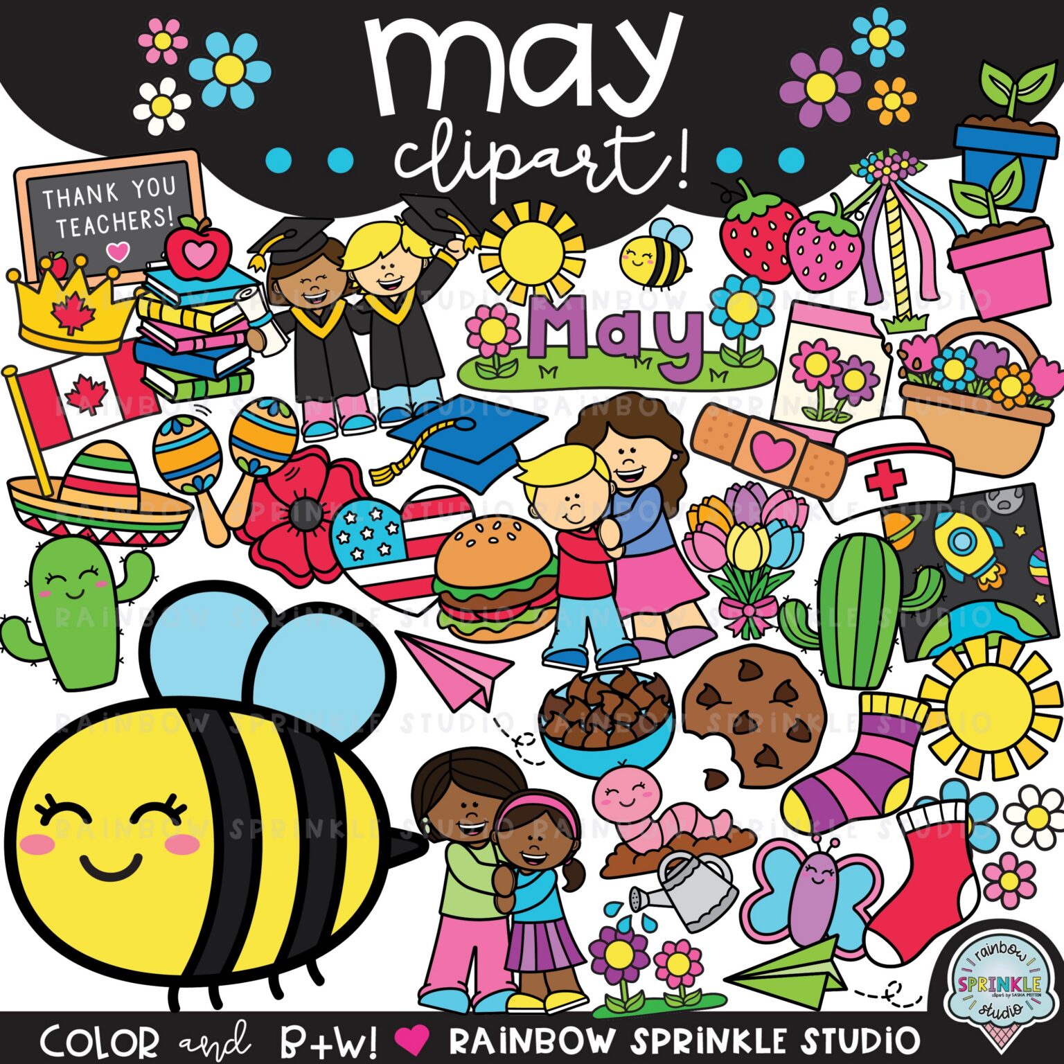 Months of the Year Clipart SUPER Bundle! - Rainbow Sprinkle Studio